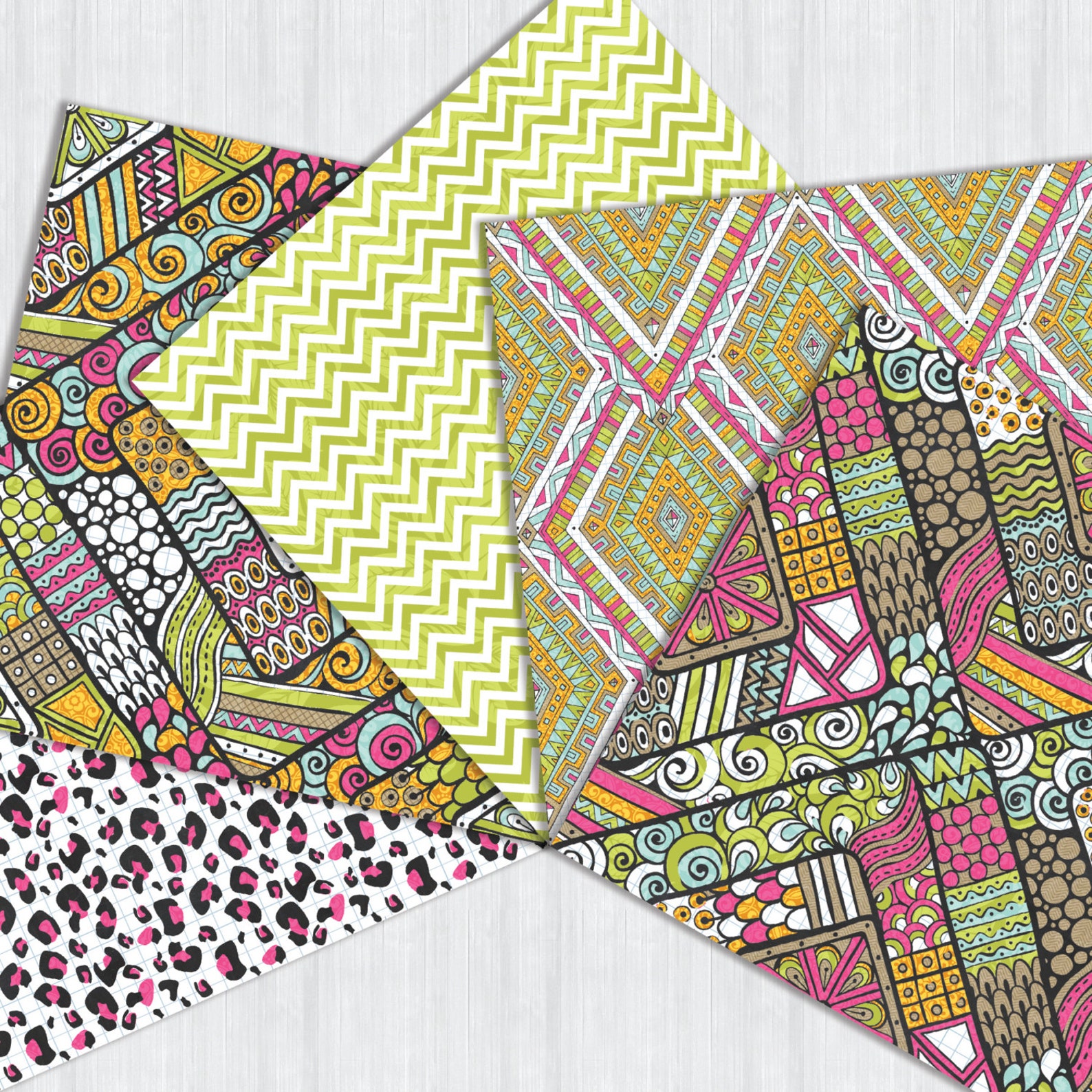 Summer Aztecs Digital Paper Pack Instant Download Gold Glitter - Etsy