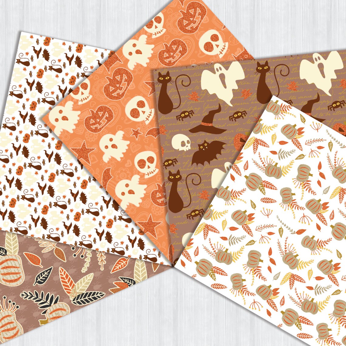 Autumn Paper Pack Halloween Scrapbook Instant Download | Etsy