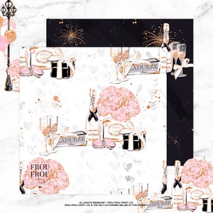 Valentine Paper Pack, Anniversary Digital Paper Pack, Paris Gold ...