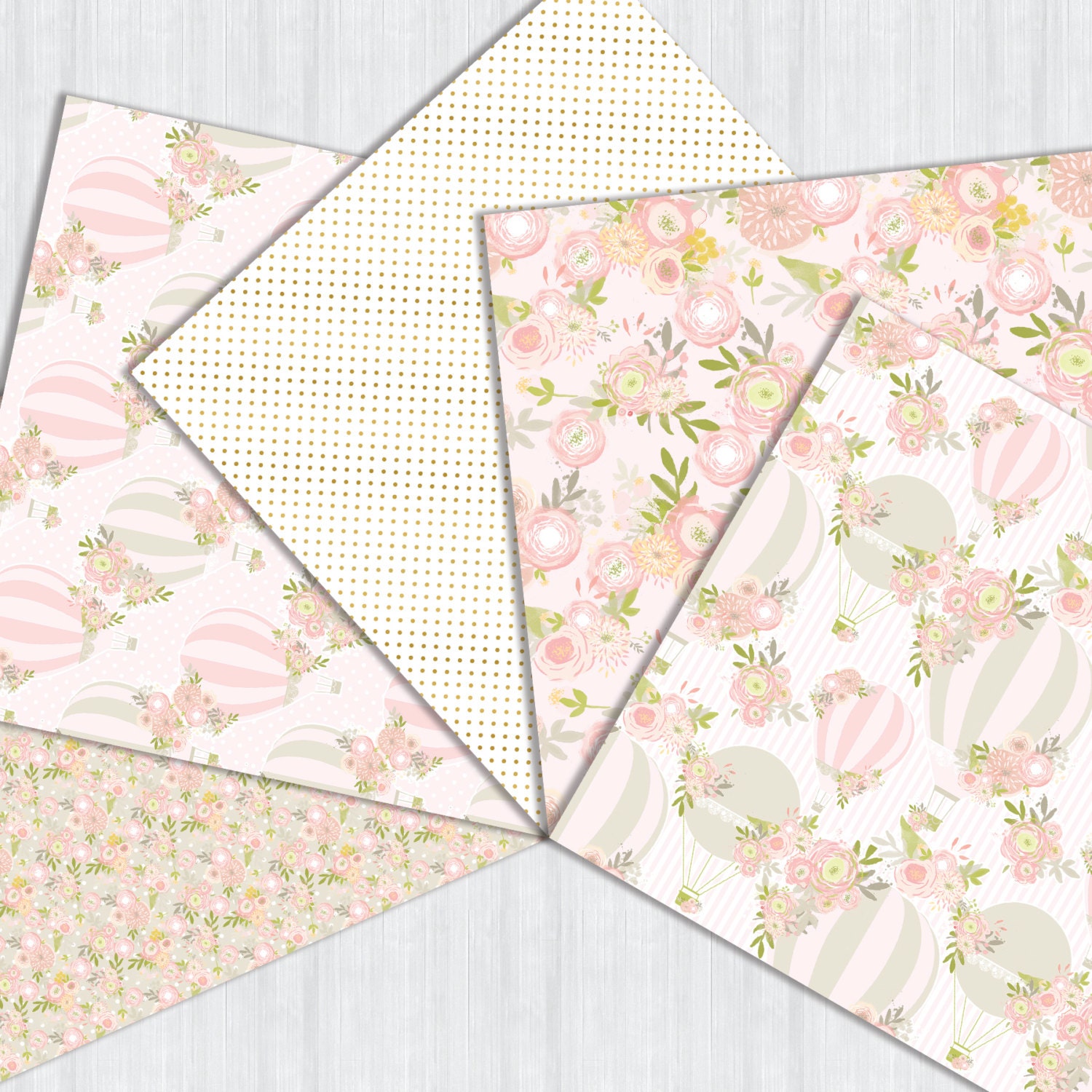 Cute Pink Baby Digital Paper Ballet Digital Hot Air Balloon - Etsy