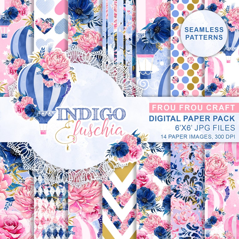 Navy Blue Hot Pink - Etsy