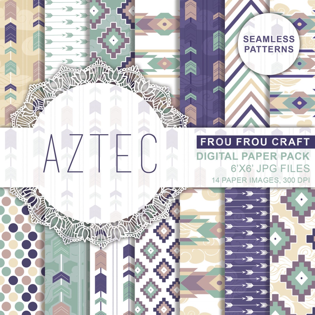 Aztec Digital Paper Pack Instant Download Seamless Patterns Tribal ...