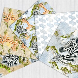 Watercolor Zebra Digital, Watercolor Zoo Digital Paper, Watercolor ...