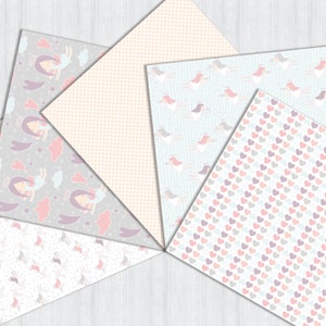 Angels Digital Pack Printable, Baby Pink Angels Digital Paper Craft ...