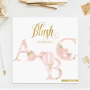 Pink Alphabet Clipart Flowers A to Z Letters Intant Download Digital ...