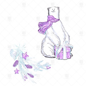 Cute Winter Clip Art, Christmas Clipart, Teddy Bear Penguin Glitter ...