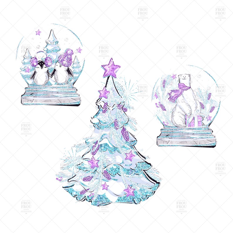 Cute Winter Clip Art Christmas Clipart Teddy Bear Penguin | Etsy