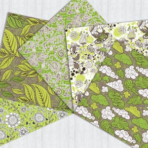 Lime Green Digital Paper Pack Instant Download Bright Colors Spring ...