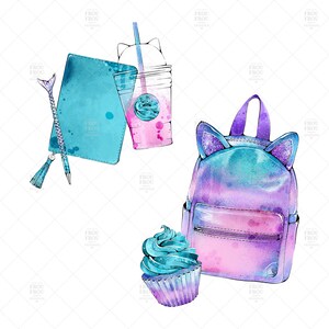 Back to School Clip Art, Unicorn Clipart, Stationary Planner Stickers ...