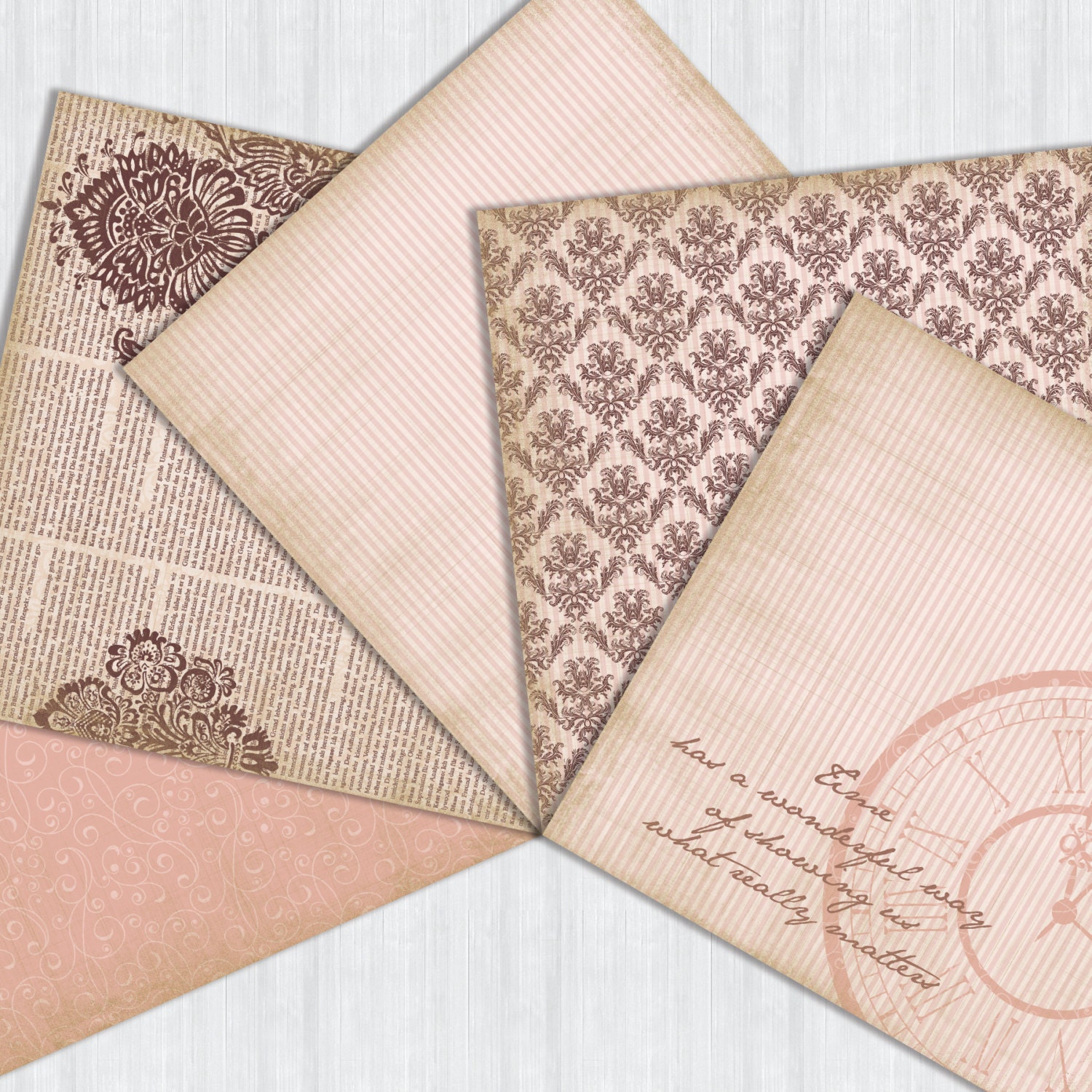 Vintage Blush Digital Paper Pack Instant Download Pink French - Etsy