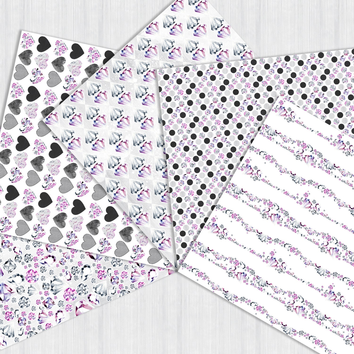 Diamong Digital Paper Pack Bling Paper Blog Digital - Etsy