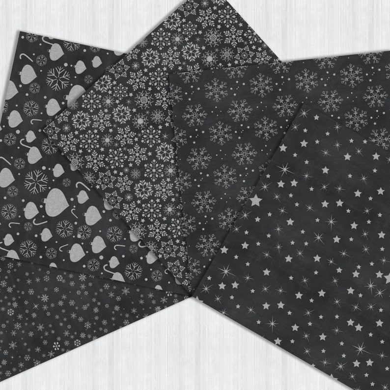 Chalkboard New Year Digital Paper Pack Instant Download Glitter Gold ...