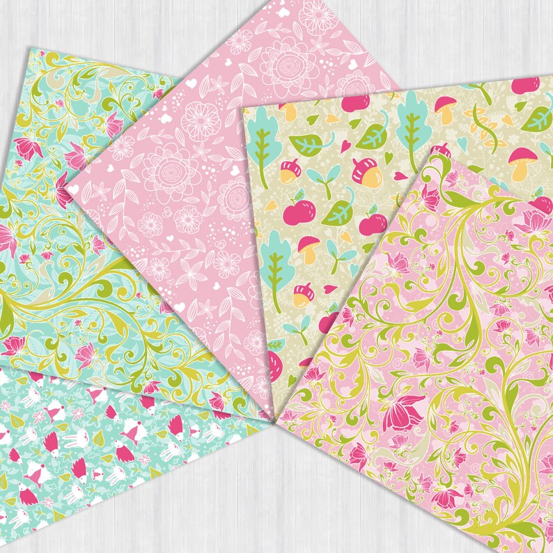 Baby Blue Digital Scrapbook Paper, Cute Printable Nursery Paper Pack ...