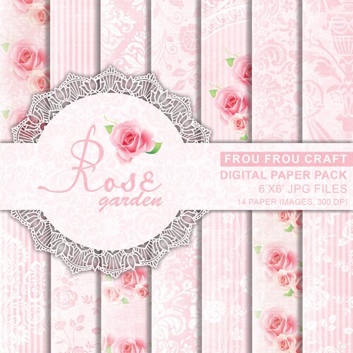 Vintage Blush Digital Paper Pack Instant Download Pink French - Etsy
