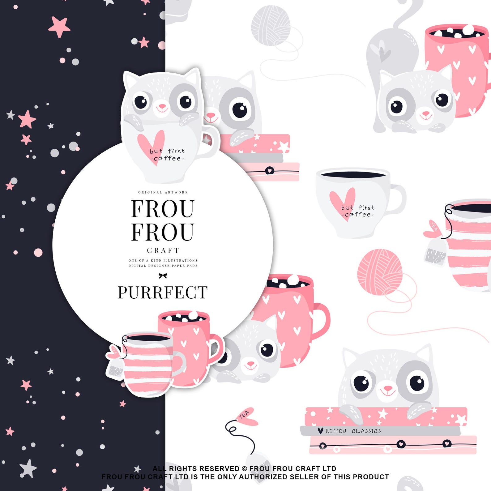 Cute Kitten Digital Paper Pack Cat Paper Pack Pastel Nursery - Etsy