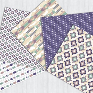Aztec Digital Paper Pack Instant Download Seamless Patterns Tribal ...
