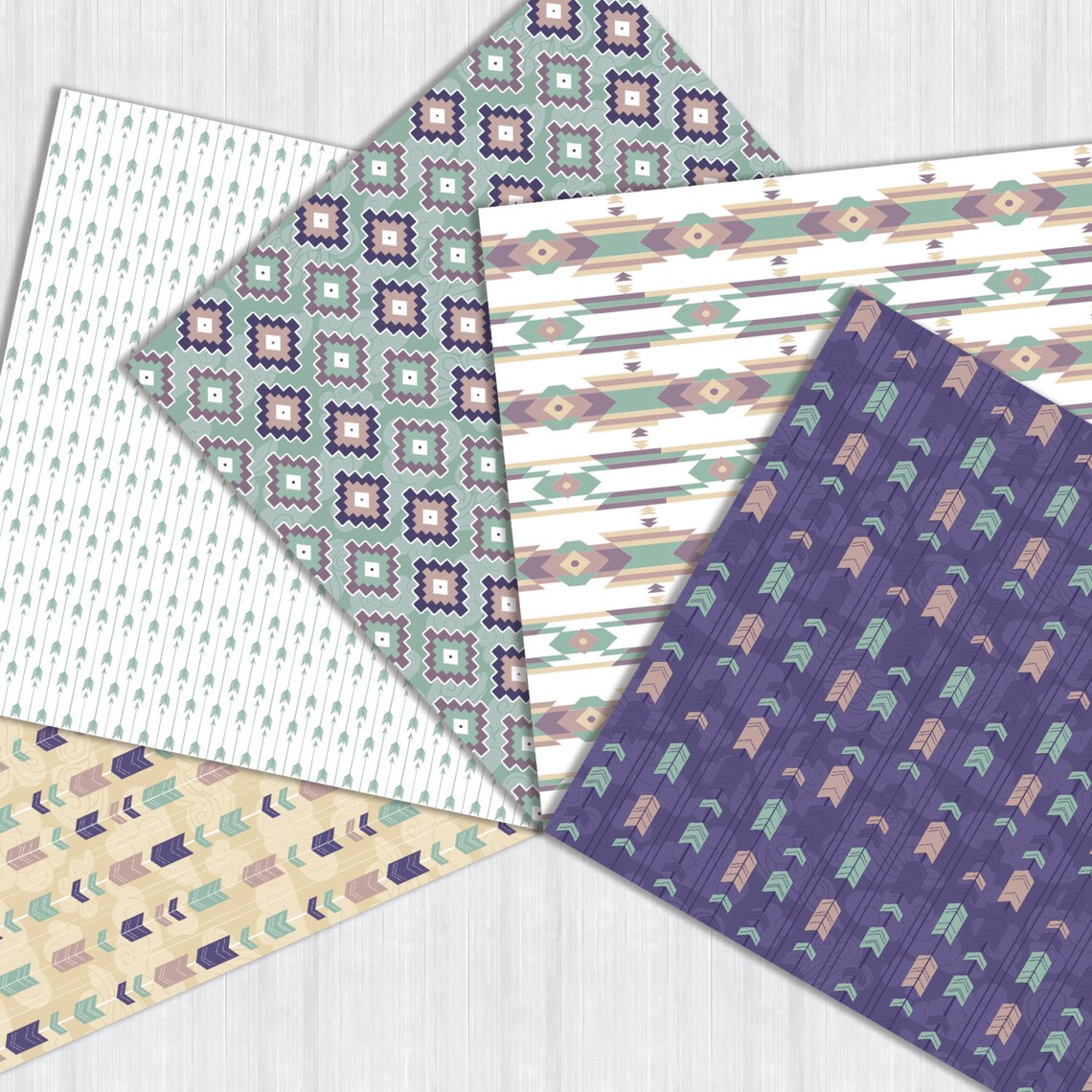 Aztec Digital Paper Pack Instant Download Seamless Patterns Tribal ...