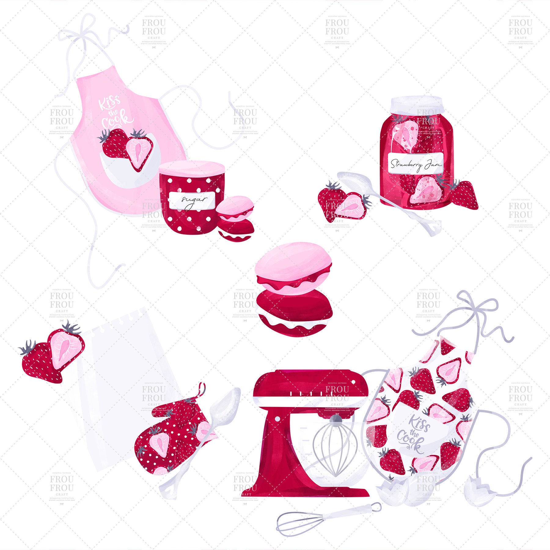 Bakery Clipart, Kitchen Clip Art, Cooking Planner Stickers, Dessert ...