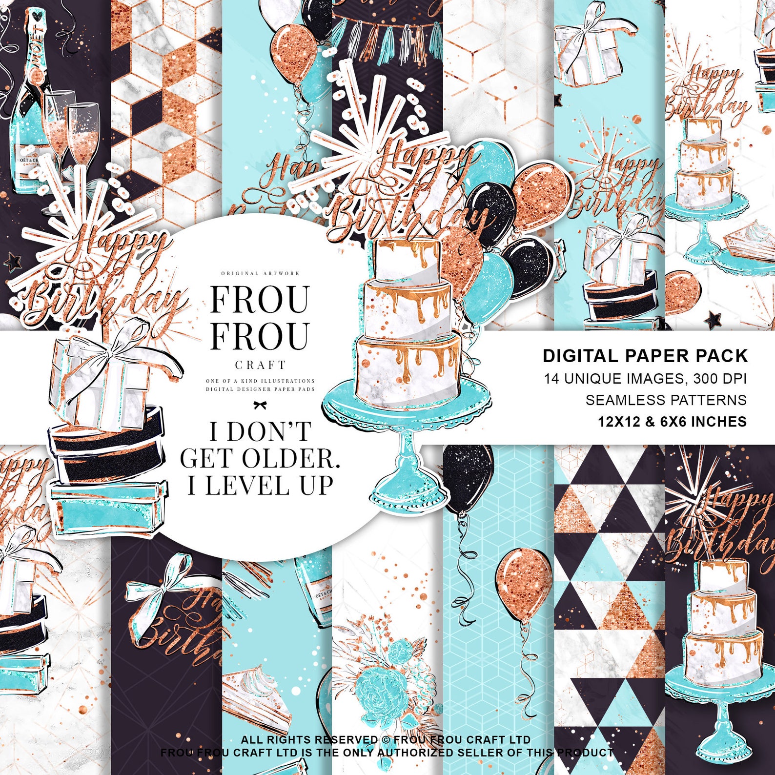 Birthday Paper Pack Party Digital Paper Pad Fashion New Year - Etsy