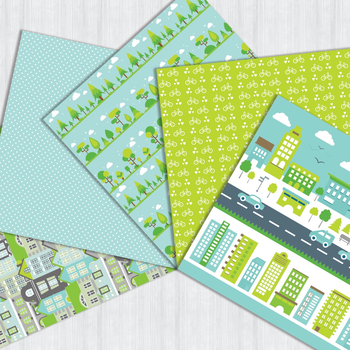 City Digital Paper Pack Instant Download Seamless Patterns Baby Cute ...