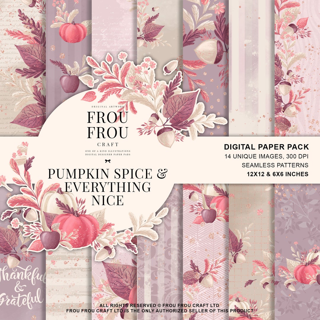 Thanksgiving Paper Pack Fall Digital Paper Pack Pumpkin Spice Planner ...
