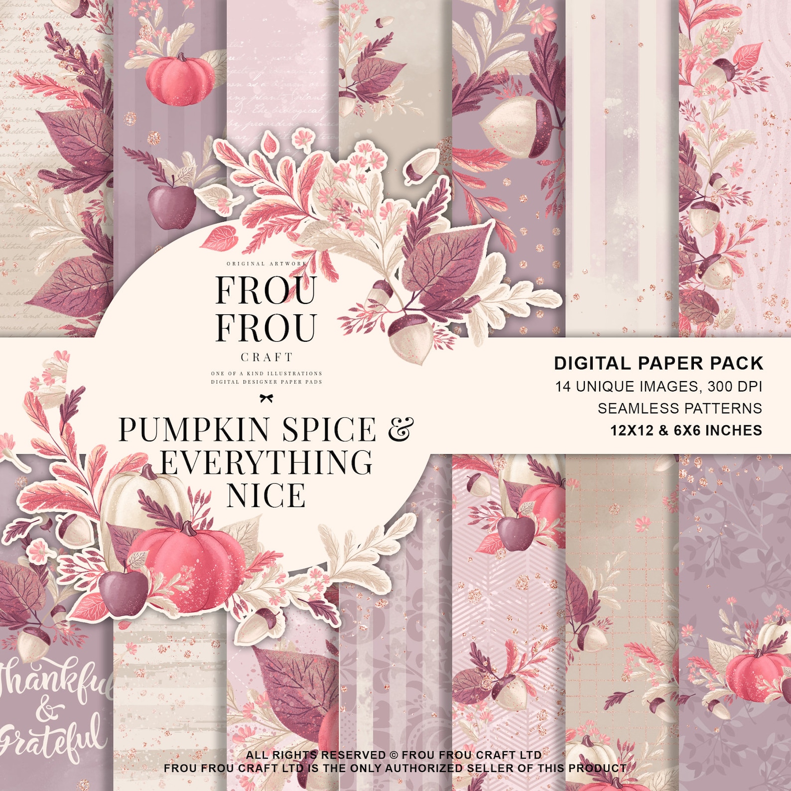 Thanksgiving Paper Pack Fall Digital Paper Pack Pumpkin Spice - Etsy