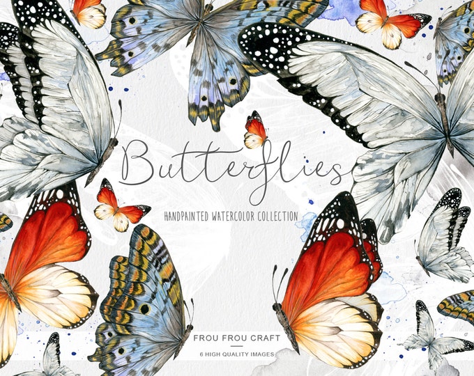 Monarch Butterfly Clipart | Watercolor Butterfly PNG | Floral Clipart ...