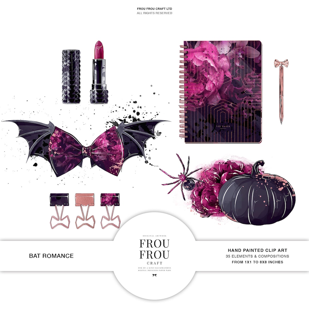 Halloween Clip Art, Fall Clipart, Floral Glitter Planner Stickers ...