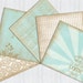 Mint and Gold Digital Paper Pack Instant Download Vintage Retro Glamour ...