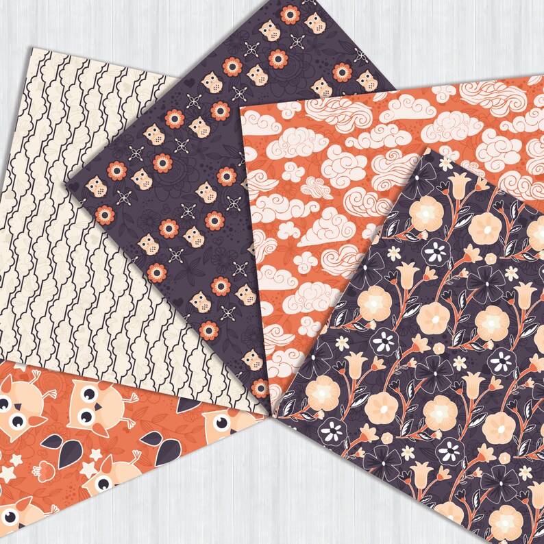 Cute Baby Owl Digital Paper Pack Seamless Patterns Instant Download ...