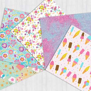 Beach Digital Paper Pack Summer Sea Nautical, Tropical Seamless ...