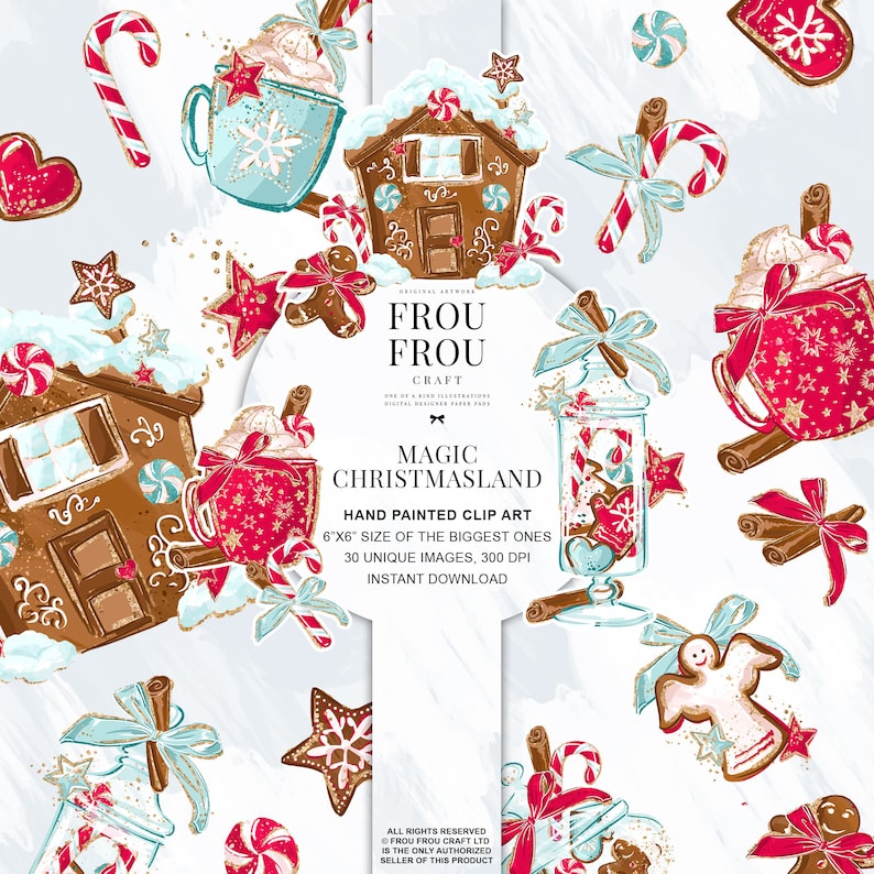 Gingerbread Cookies Clip Art Christmas Clipart Gingerbread | Etsy