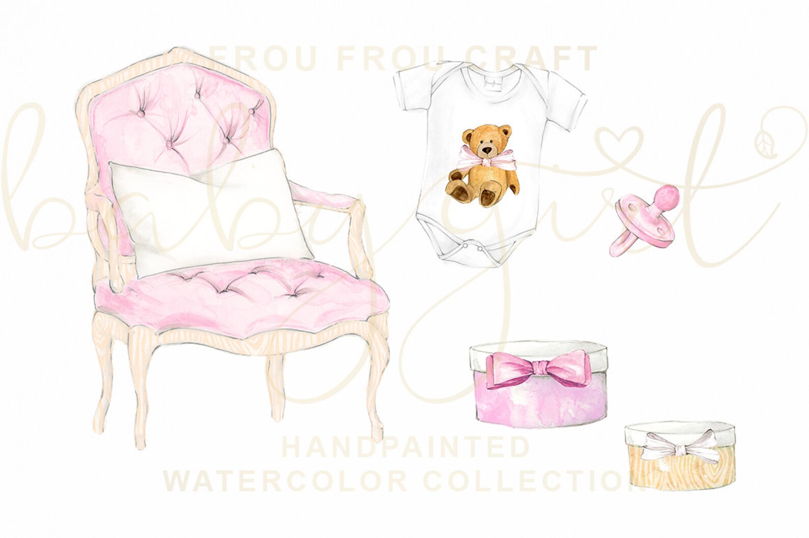 Baby Clipart Baby Girl Clip Art Pregnancy Nursery Watercolor Baby ...