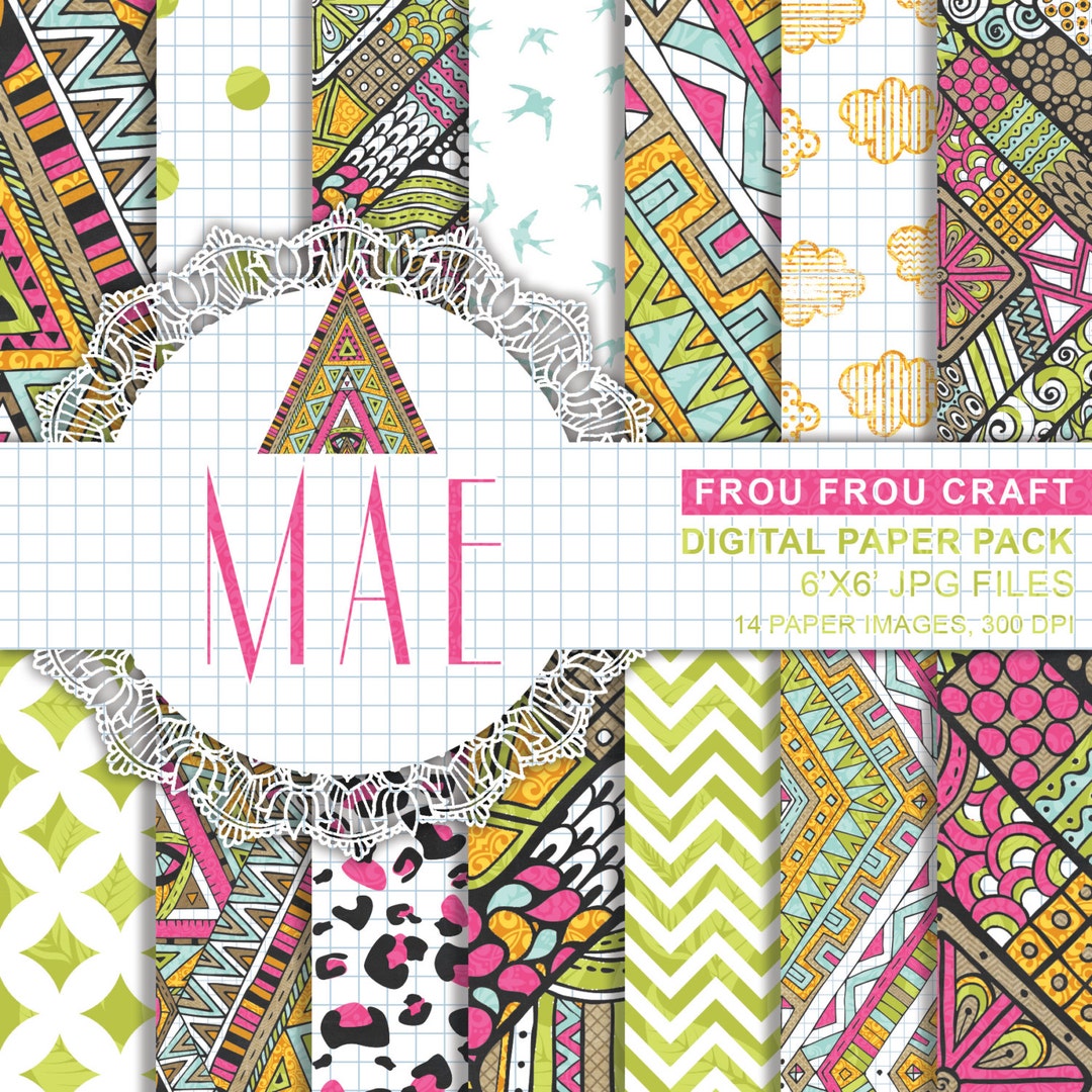 Summer Aztecs Digital Paper Pack Instant Download Gold Glitter Hawaii ...