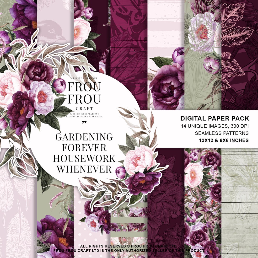 Watercolor Floral Paper Pack, Fall Paper Pack, Wedding Planner Stickers ...