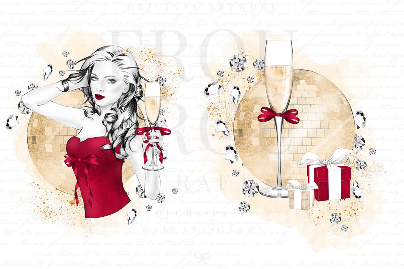 New Year Clipart Valentine Clip Art Party Graphics Festive - Etsy