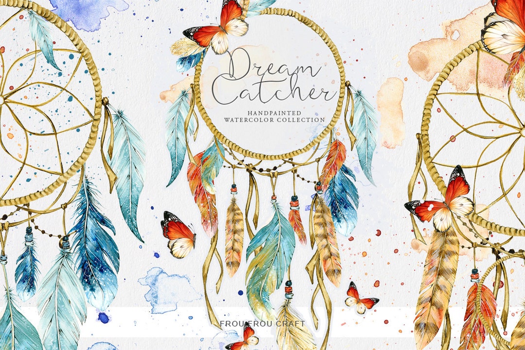 Dreamcatcher Clipart Watercolor Dream Catchers Native America Tribal ...