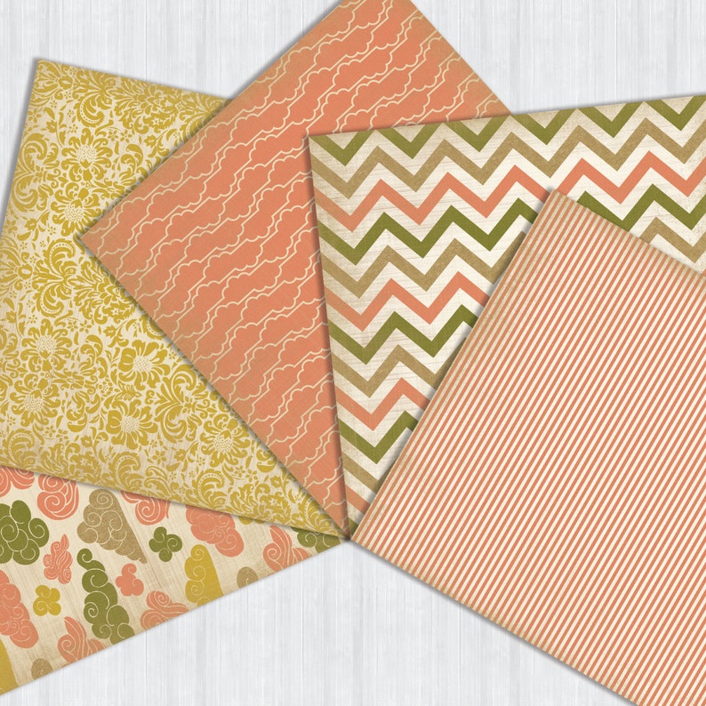 Vintage Garden Digital Paper Pack Instant Download Green - Etsy