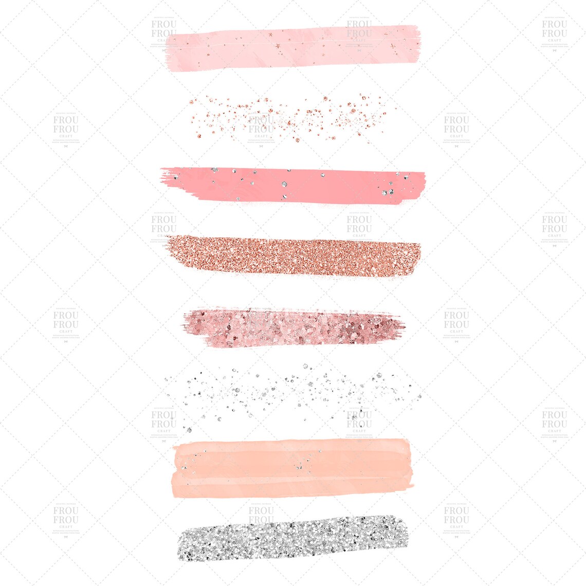 Mermaid Glitter Brush Strokes Pink Peach Rose Gold Color - Etsy