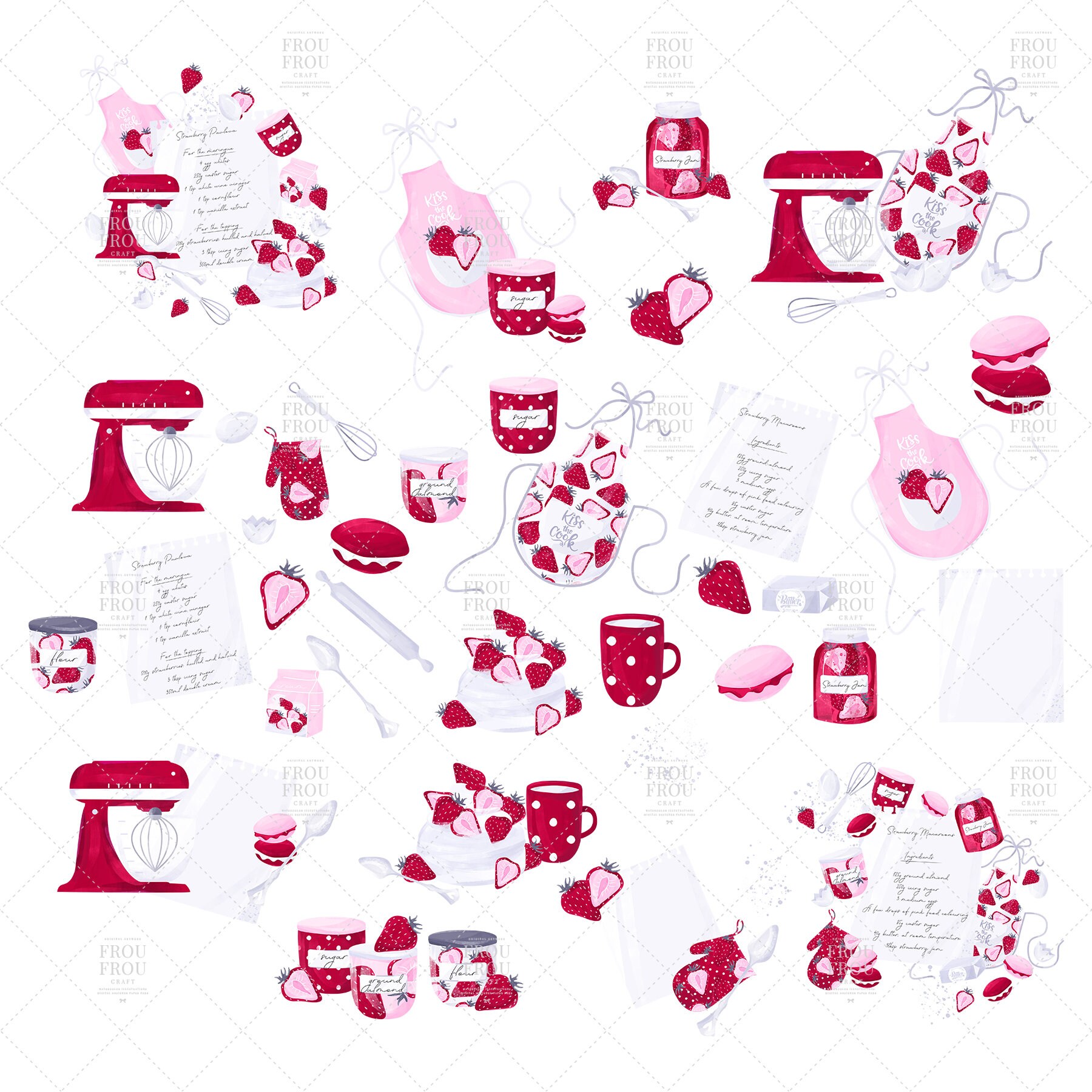 Bakery Clipart, Kitchen Clip Art, Cooking Planner Stickers, Dessert ...