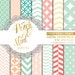 Mint and Peach Geometric Digital Paper Pack Instant Download Polka Dots ...