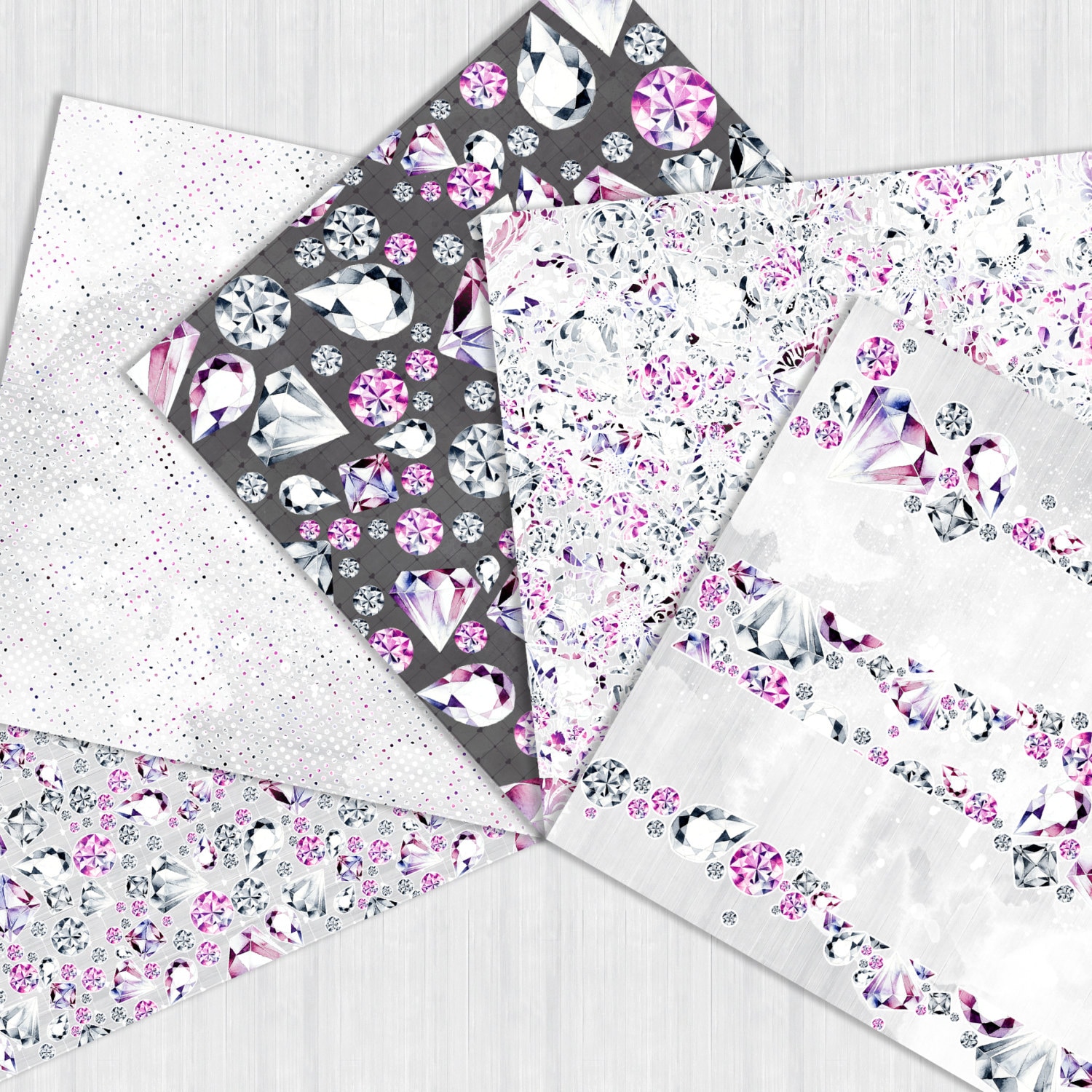 Diamong Digital Paper Pack Bling Paper Blog Digital - Etsy