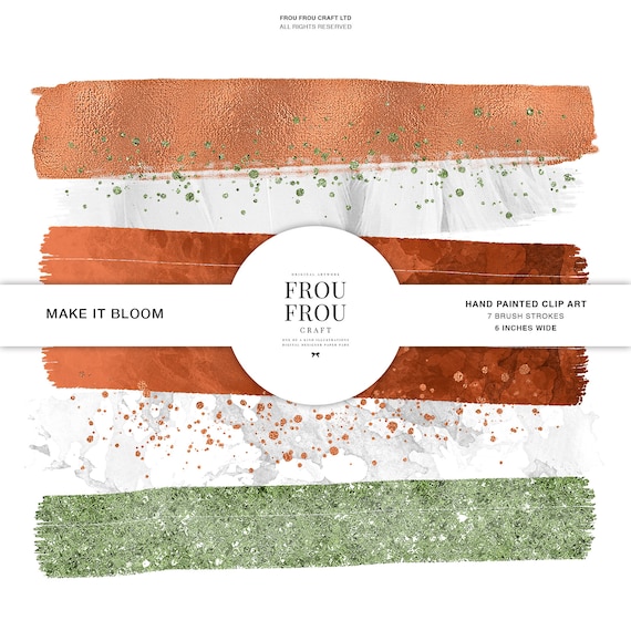 Rose Gold Copper Color Palette Fall Brush Strokes Sage - Etsy