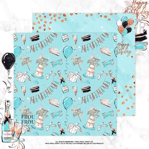 Birthday Paper Pack, Party Digital Paper Pad, Fashion New Year Planner ...