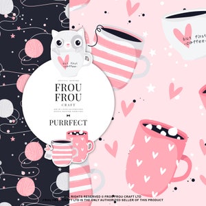 Cute Kitten Digital Paper Pack, Cat Paper Pack, Pastel Nursery Pink ...