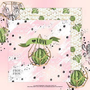 Cactus Paper Pack, Succulent Digital Paper Pack, Terrarium Botanical ...