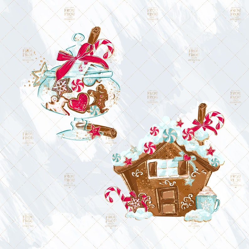 Gingerbread Cookies Clip Art Christmas Clipart Gingerbread | Etsy