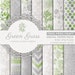 Green Digital Paper Pack Instant Download Silver Grey Vintage Green ...