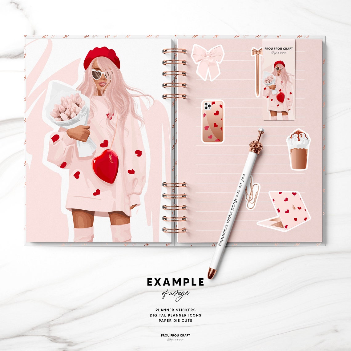 Valentines Day Clip Art Pastel Pink Clipart Valentine - Etsy