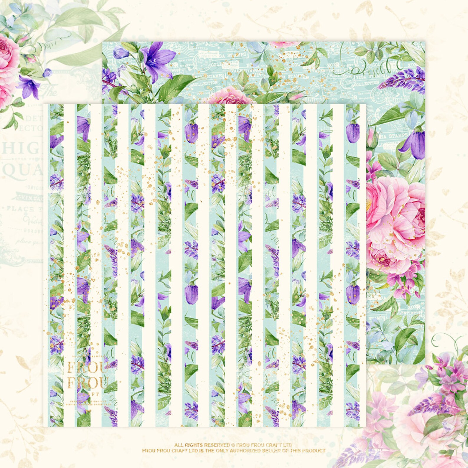 Watercolor Floral Paper Pack Wedding Planner Stickers Pastel - Etsy